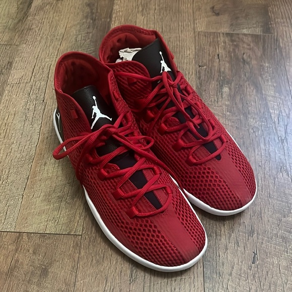 Jordan | Shoes | Jordan Red Athletic Sneakers | Poshmark